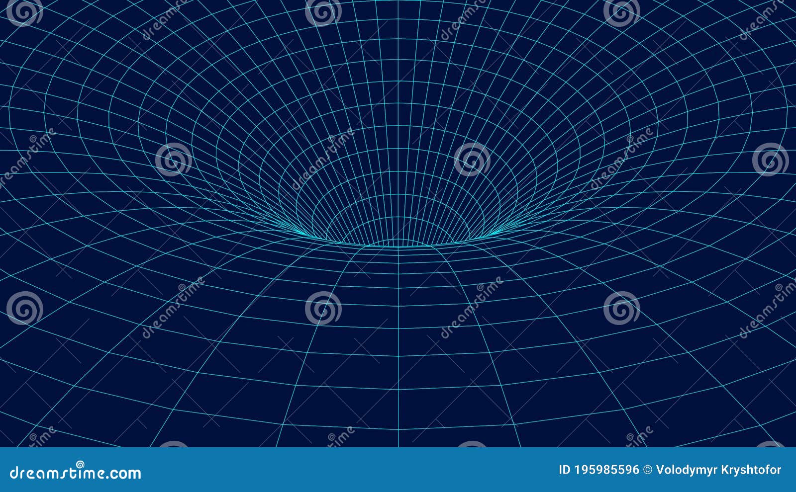 Wireframe Abstract Tunnel. 3D Vector Wormhole with a Mesh Structure ...