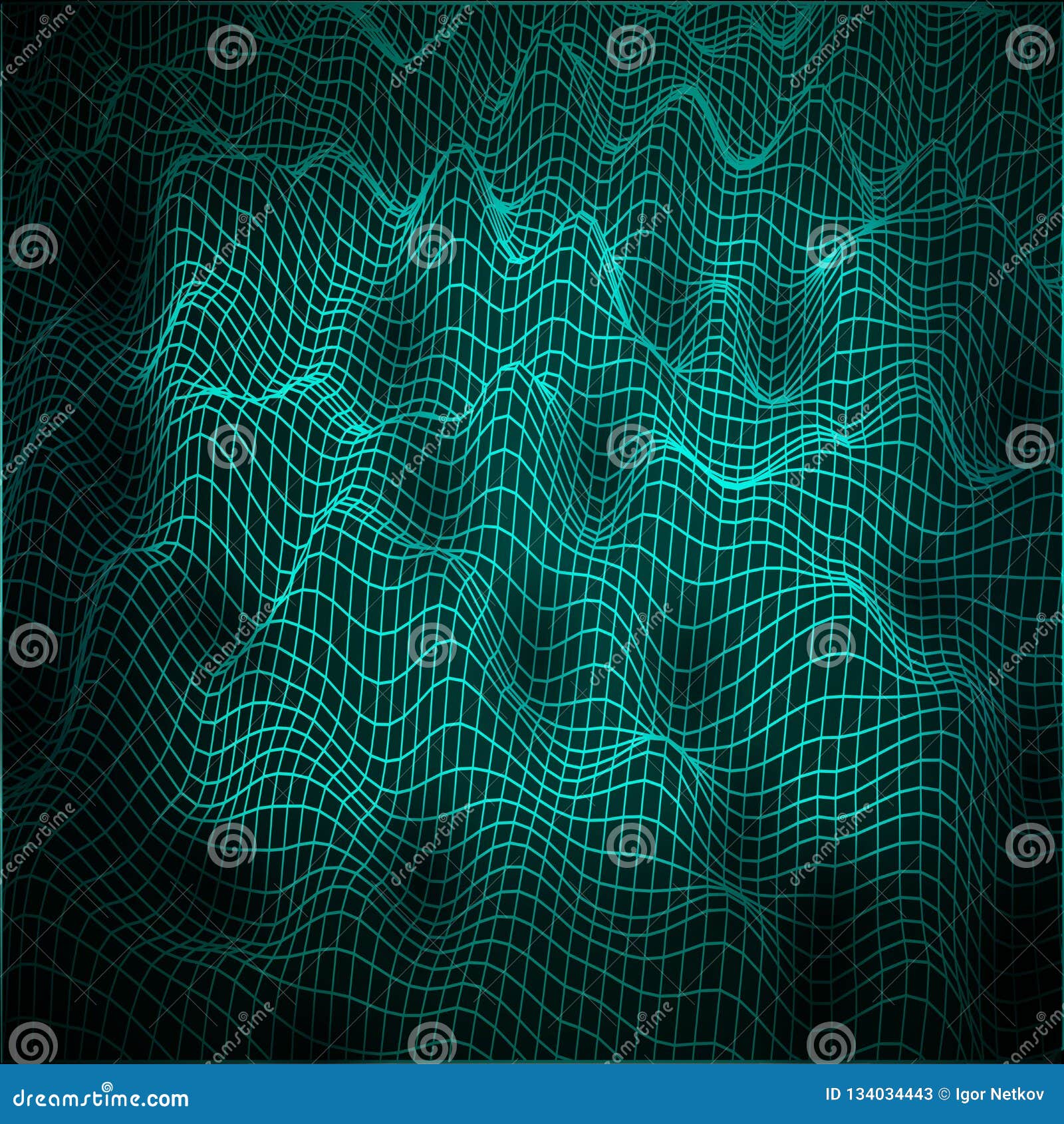 Wireframe abstract wave stock vector. Illustration of circles - 134034443