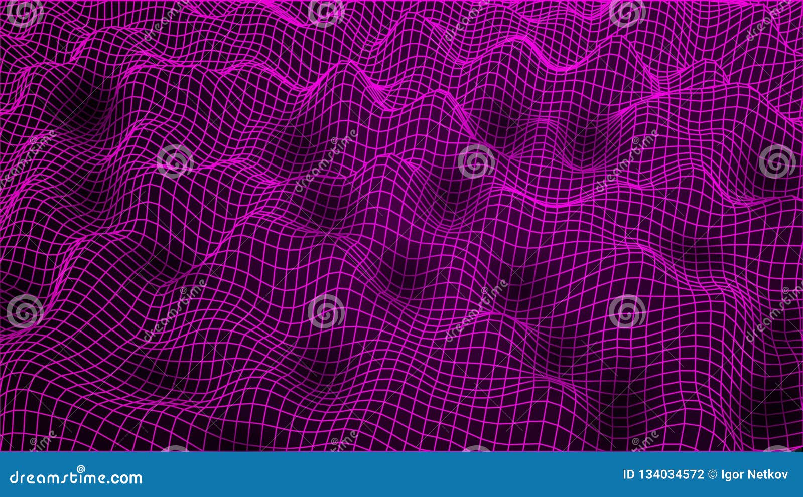 Wireframe abstract wave stock vector. Illustration of computer - 134034572