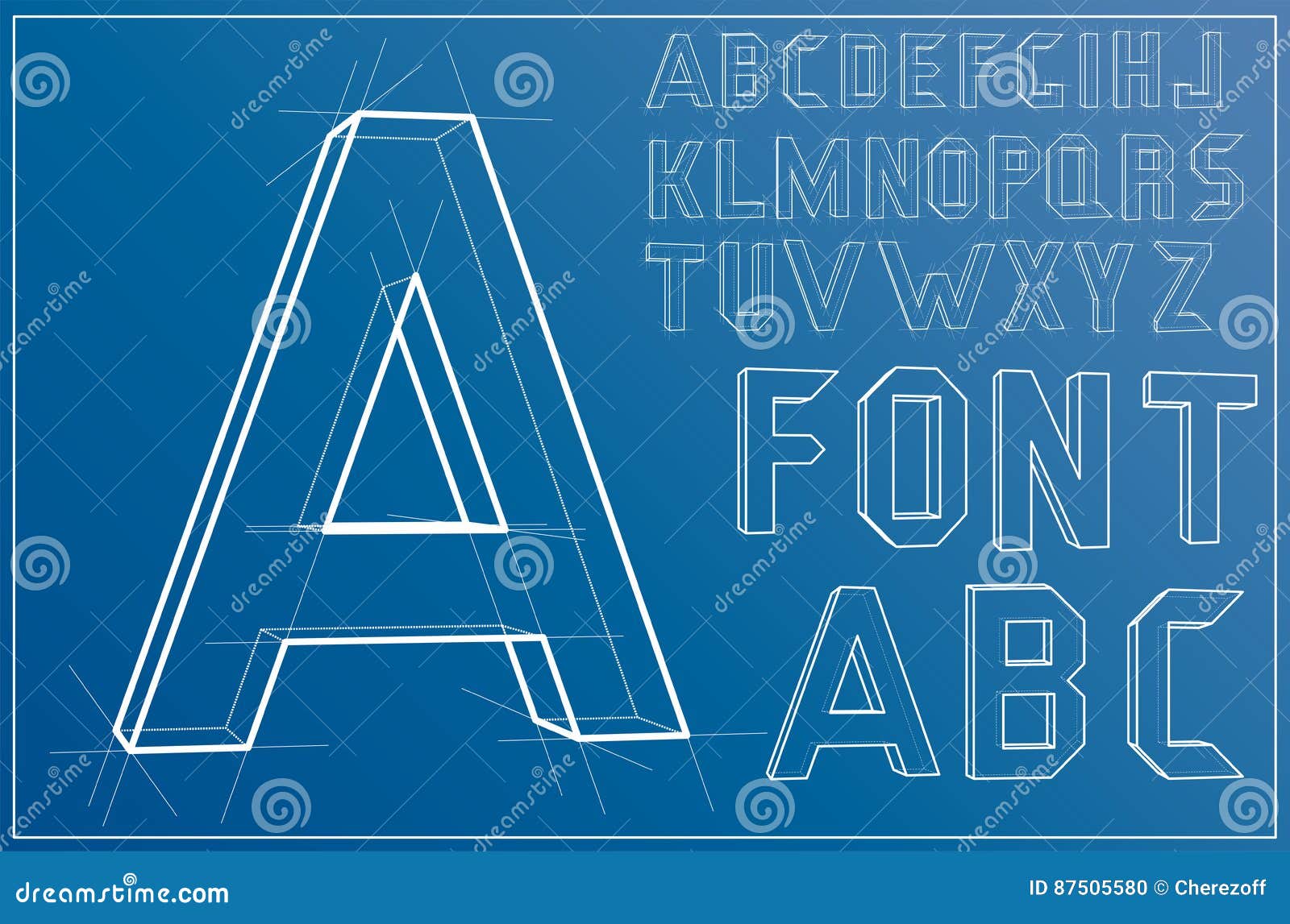 Wireframe Alphabet Font. Vector Stock Vector - Illustration of creative ...