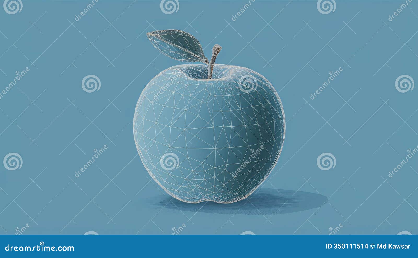 Wireframe Apple, Modern Minimalist Fruit High Quality Image Stock ...