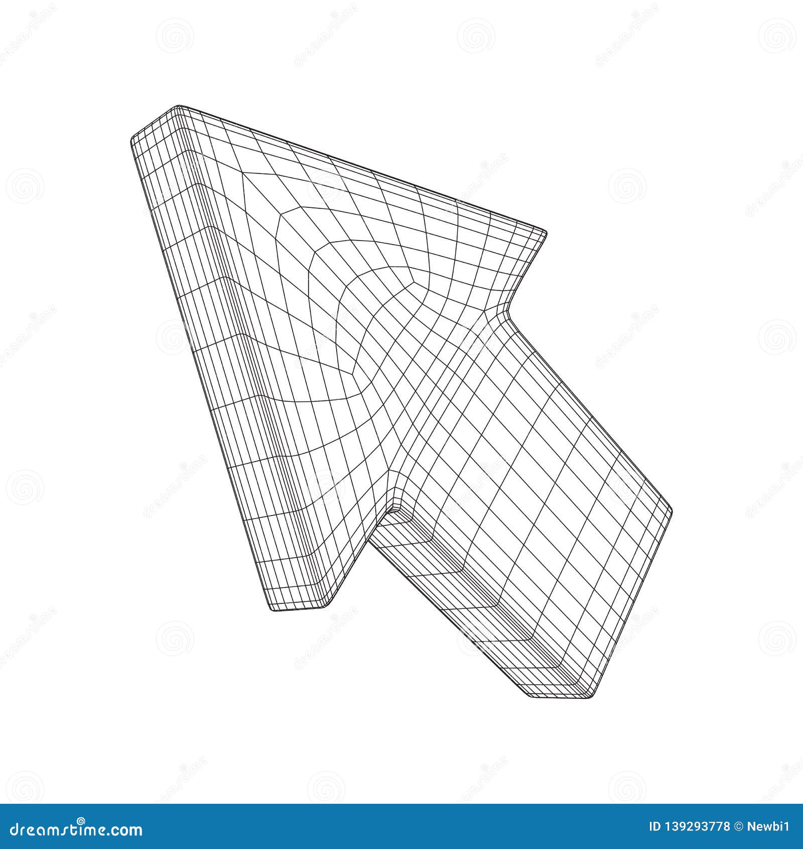 Wireframe arrow low poly stock vector. Illustration of blueprints ...
