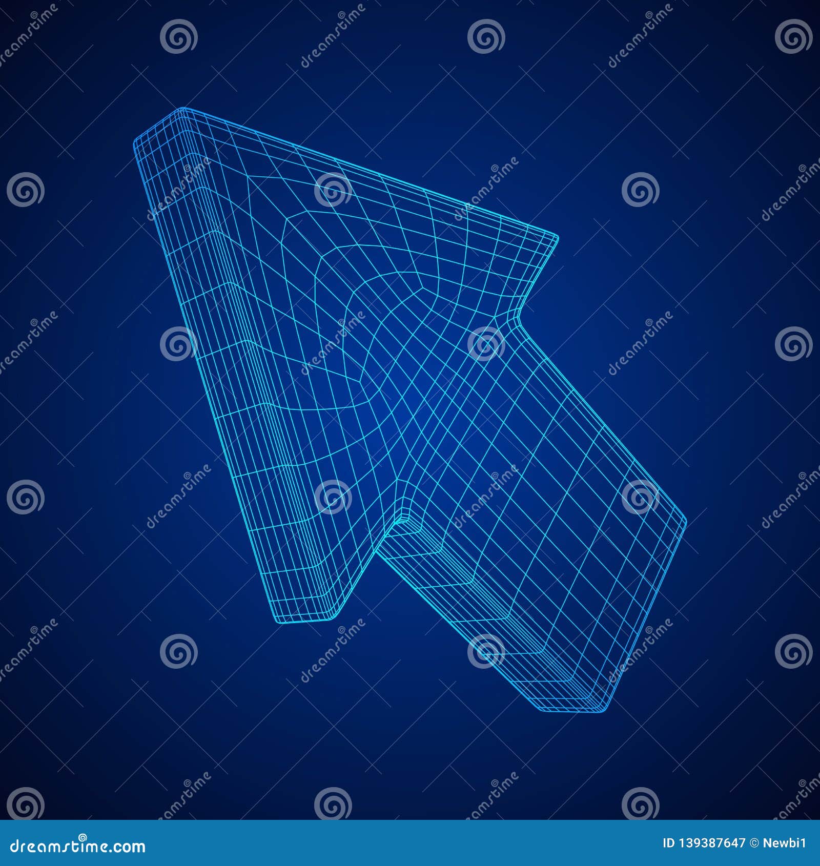 Wireframe arrow low poly stock vector. Illustration of banner - 139387647