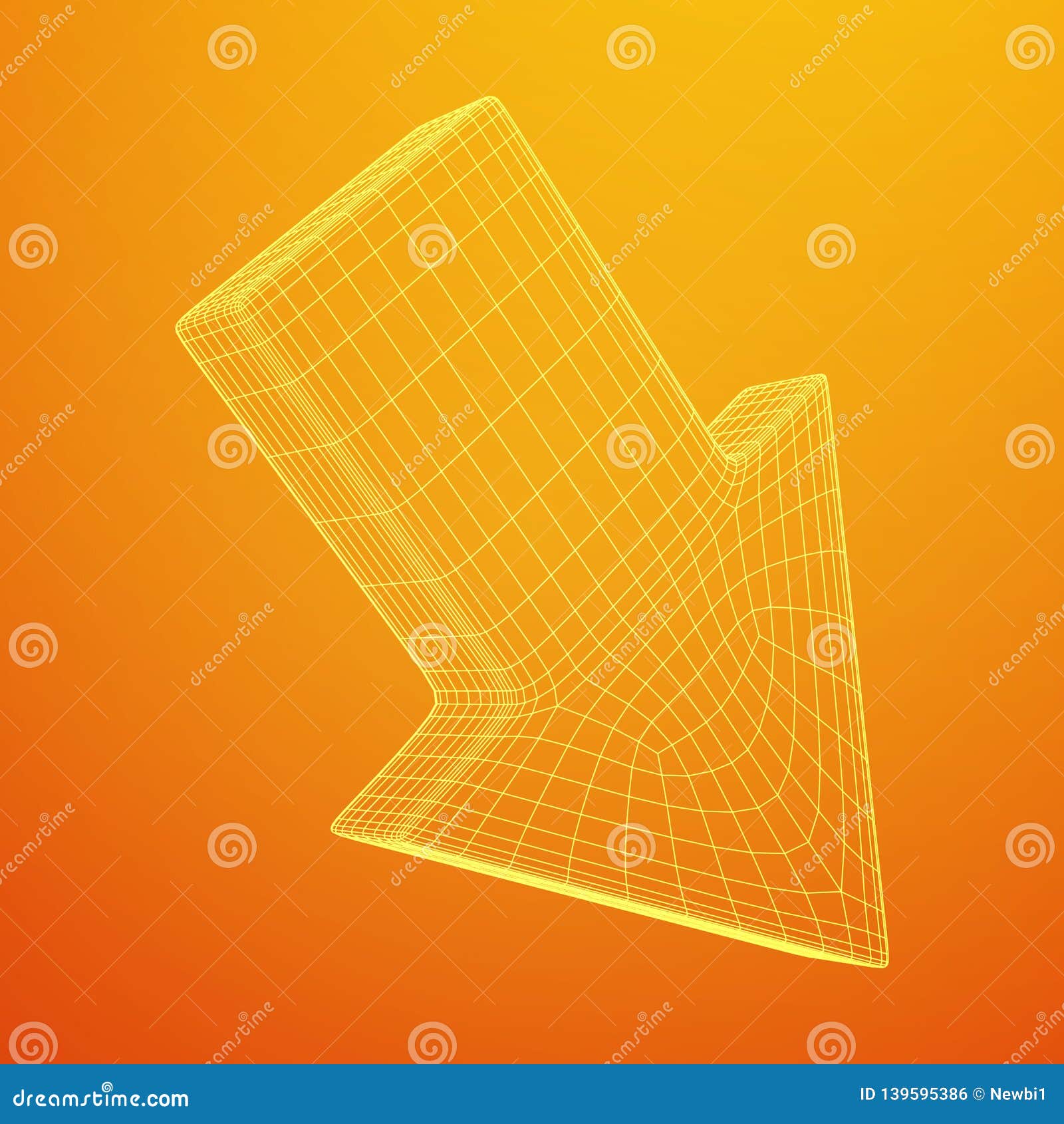 Wireframe arrow low poly stock vector. Illustration of icon - 139595386