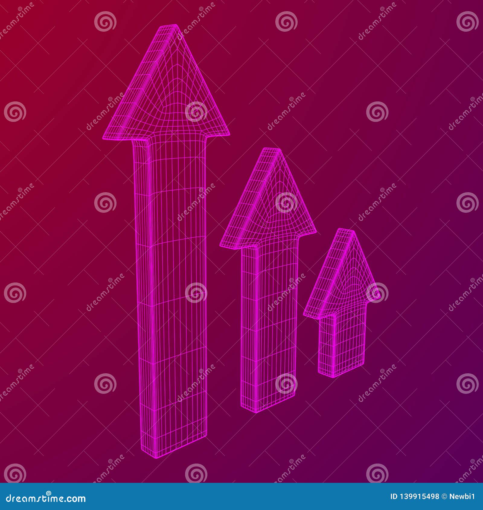 Wireframe arrow low poly stock vector. Illustration of company - 139915498