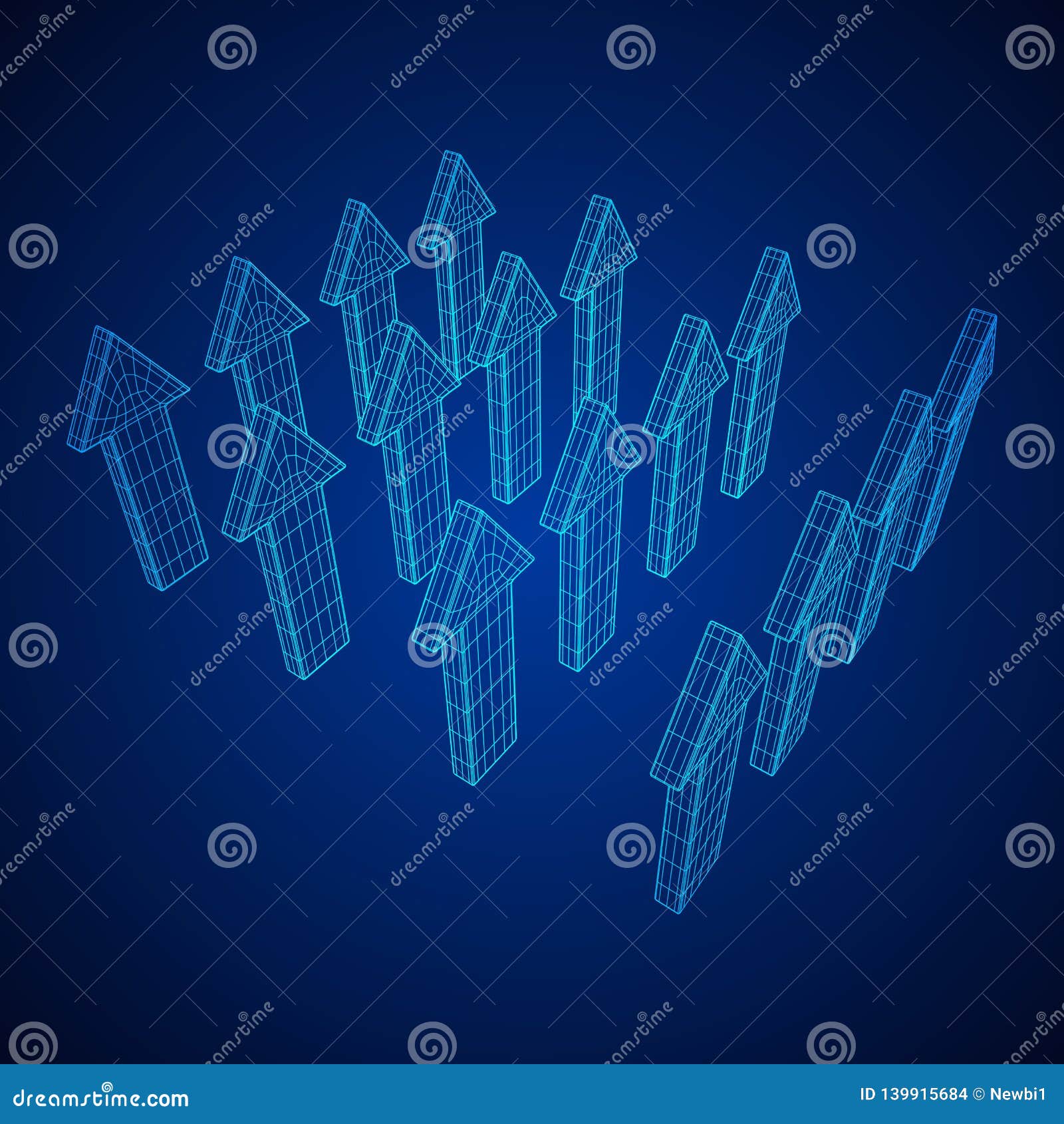 Wireframe arrow low poly stock vector. Illustration of choice - 139915684