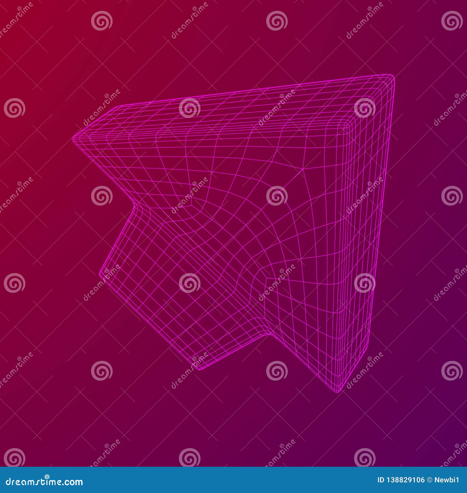 Wireframe arrow low poly stock vector. Illustration of blueprints ...