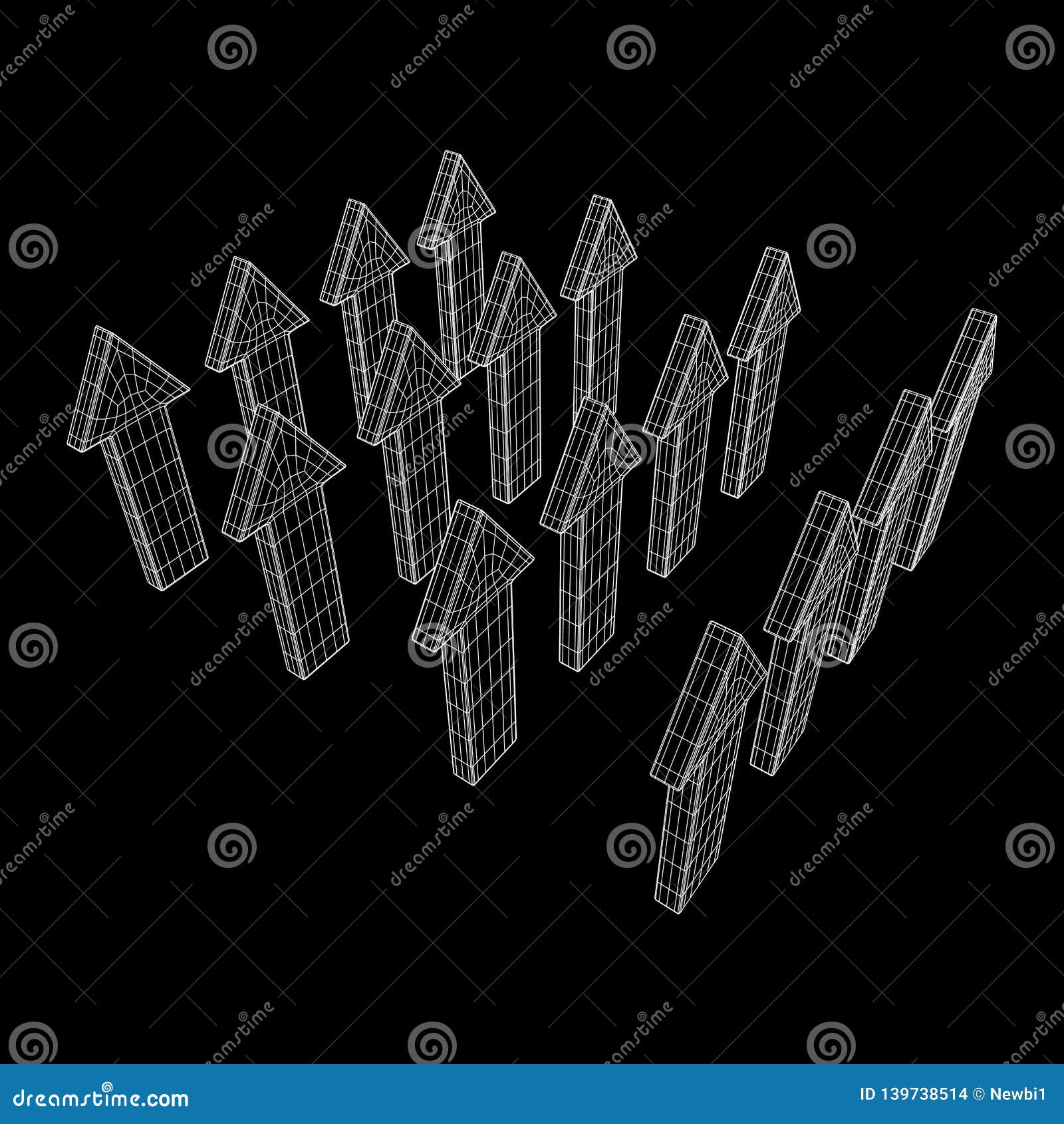 Wireframe arrow low poly stock vector. Illustration of internet - 139738514