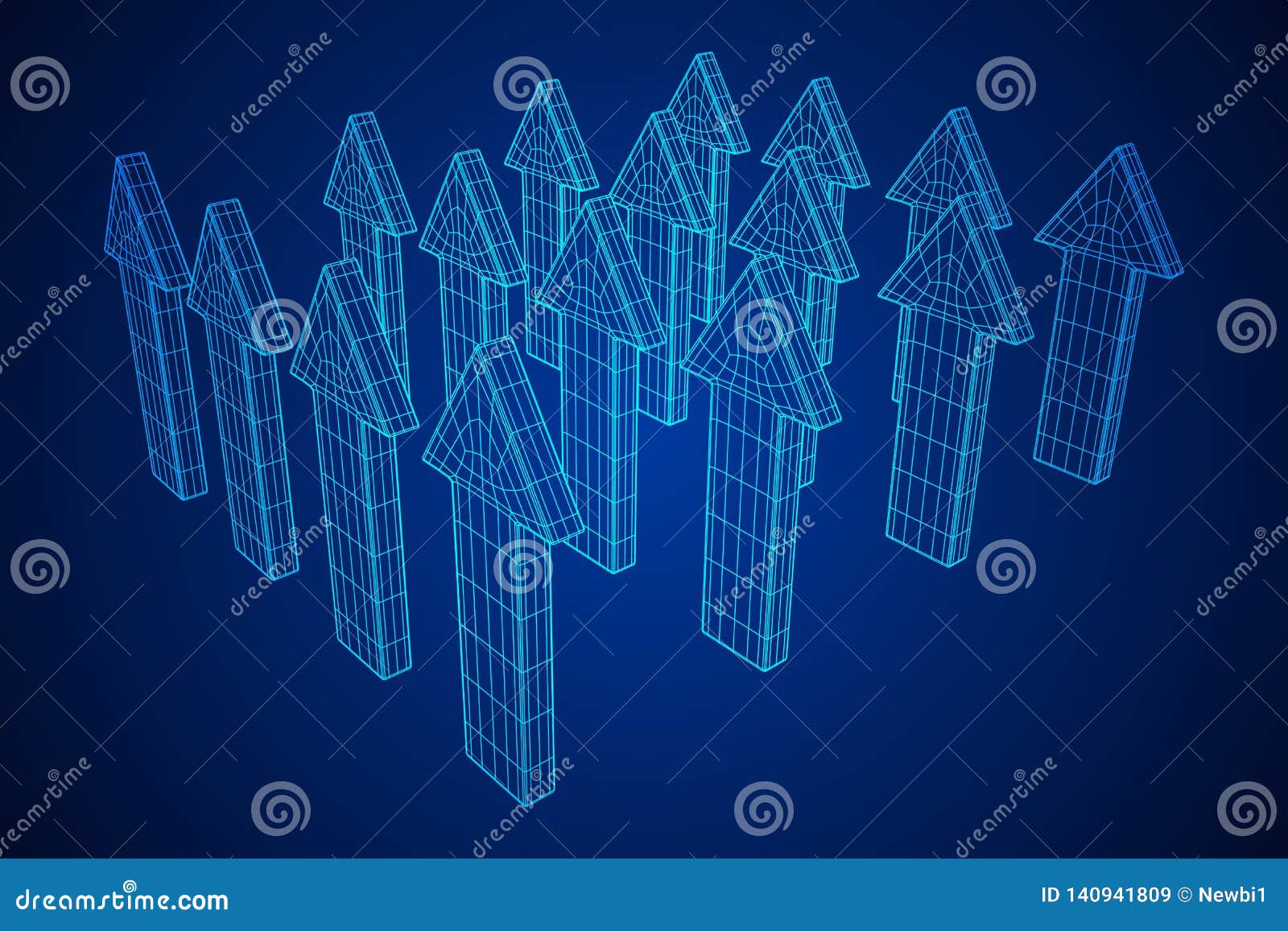 Wireframe arrow low poly stock vector. Illustration of design - 140941809