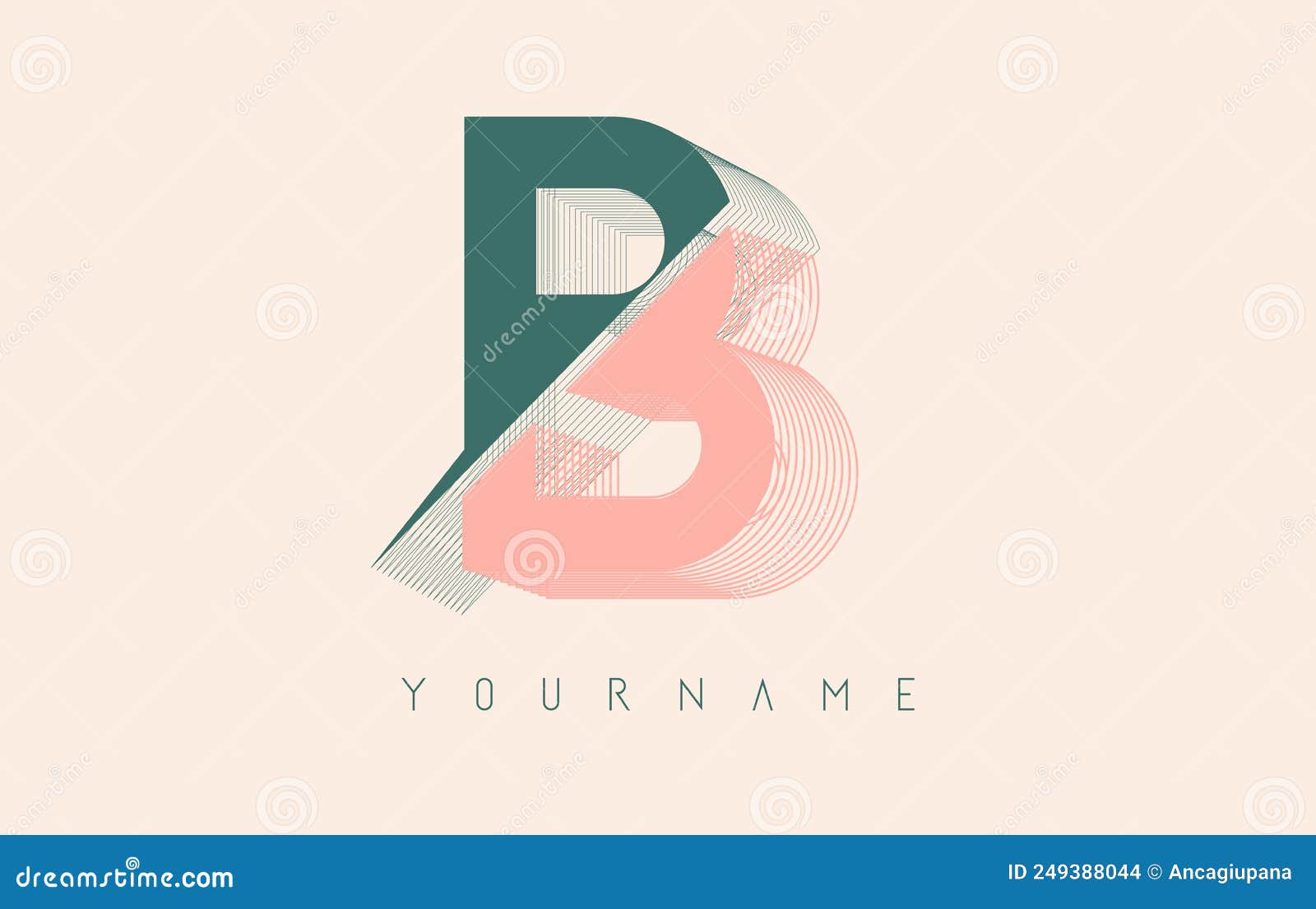 Wireframe B Letter Logo Design in Two Colors. Creative Vector ...
