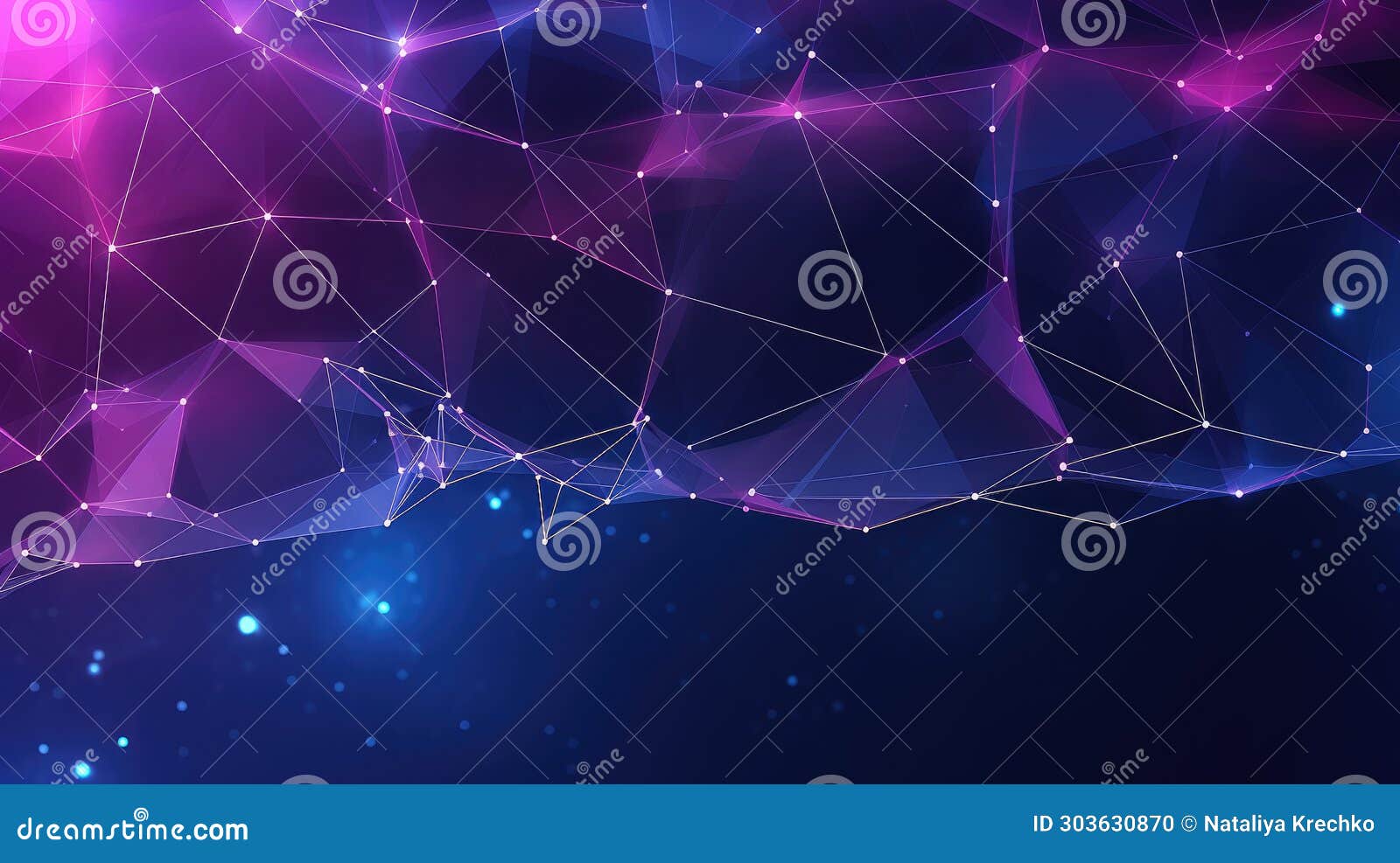 Wireframe Background with Plexus Effect. Futuristic Banner with Copy ...
