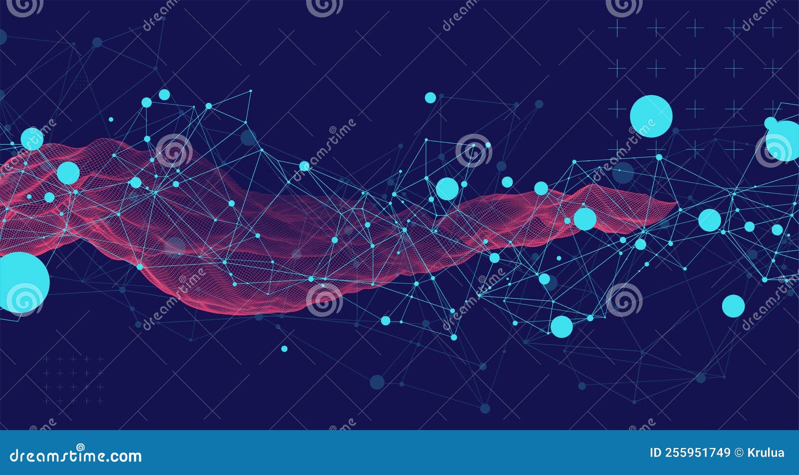 Wireframe Background with Plexus Effect. Futuristic Vector Illustration ...