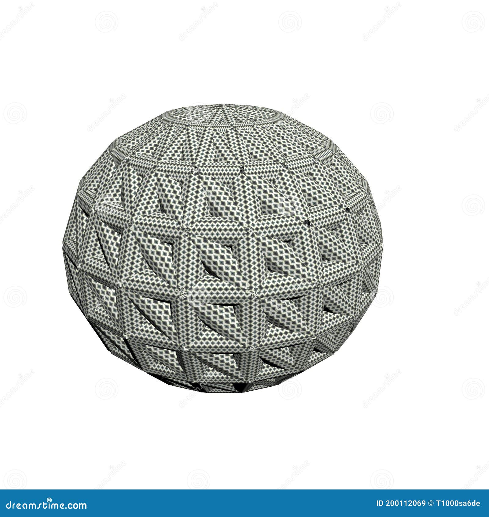 Wireframe Ball with Patterns on a White Background. Stock Illustration ...