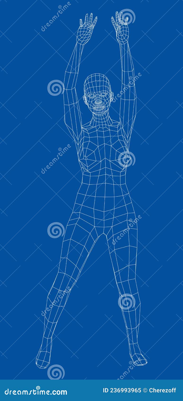 Wireframe Ballerina in Dance Pose Stock Illustration - Illustration of ...