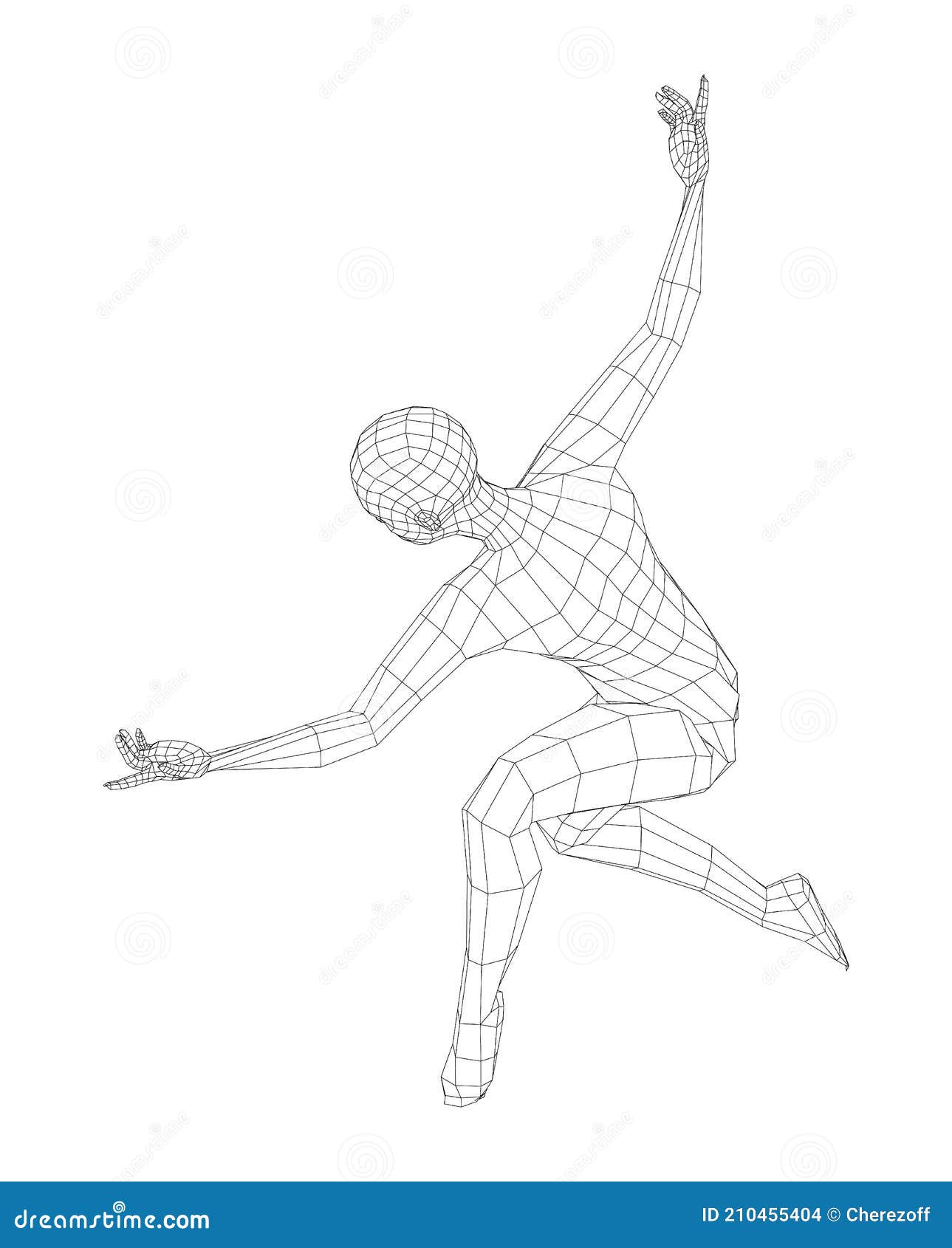 Wireframe Ballerina in Dance Pose. Vector Stock Vector - Illustration ...