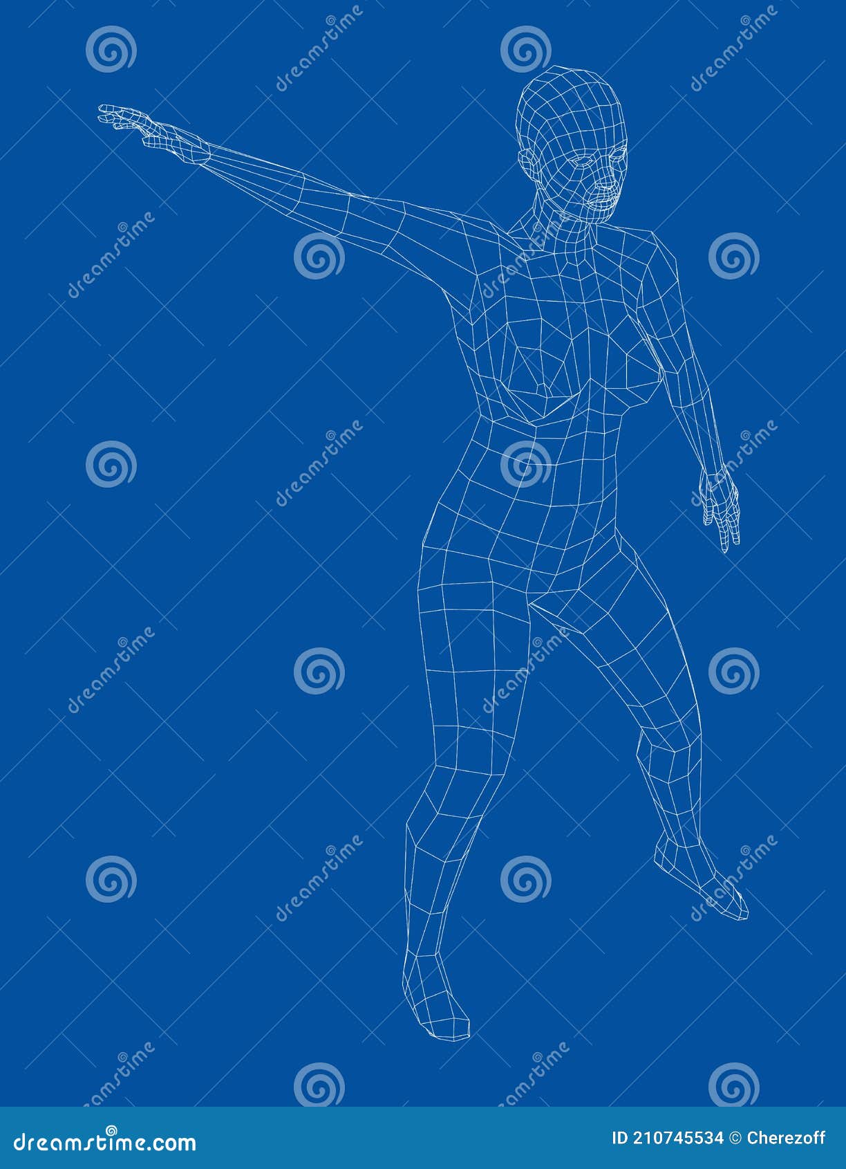 Wireframe Ballerina in Dance Pose. Vector Stock Vector - Illustration ...