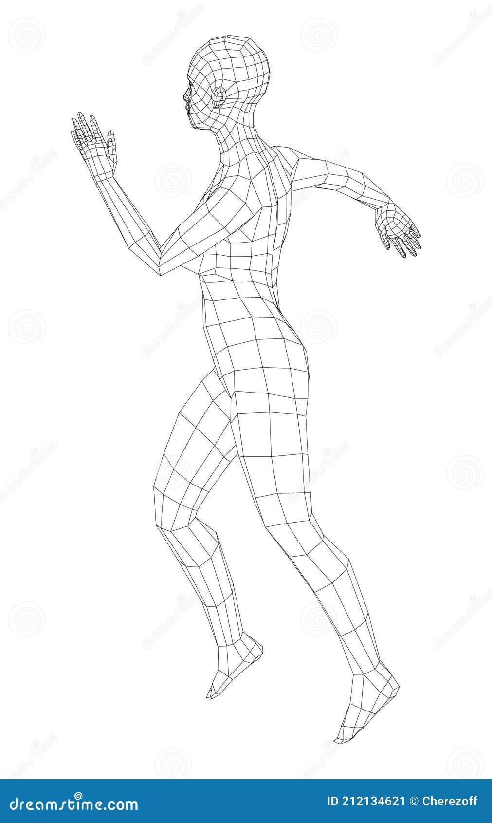 Wireframe Ballerina in Dance Pose. Vector Stock Vector - Illustration ...