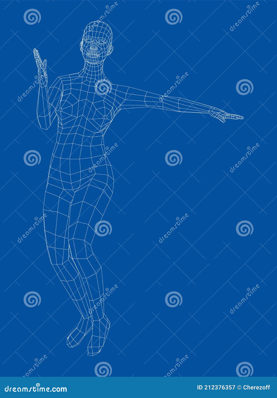 Wireframe Ballerina in Dance Pose. Vector Stock Vector - Illustration ...