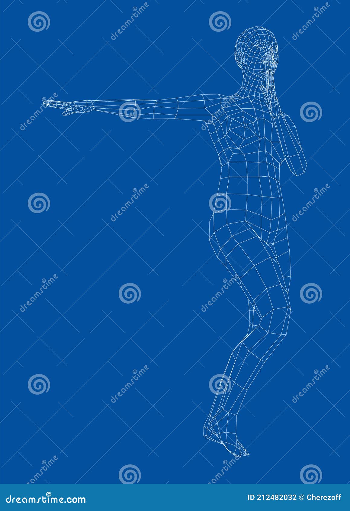 Wireframe Ballerina in Dance Pose. Vector Stock Vector - Illustration ...