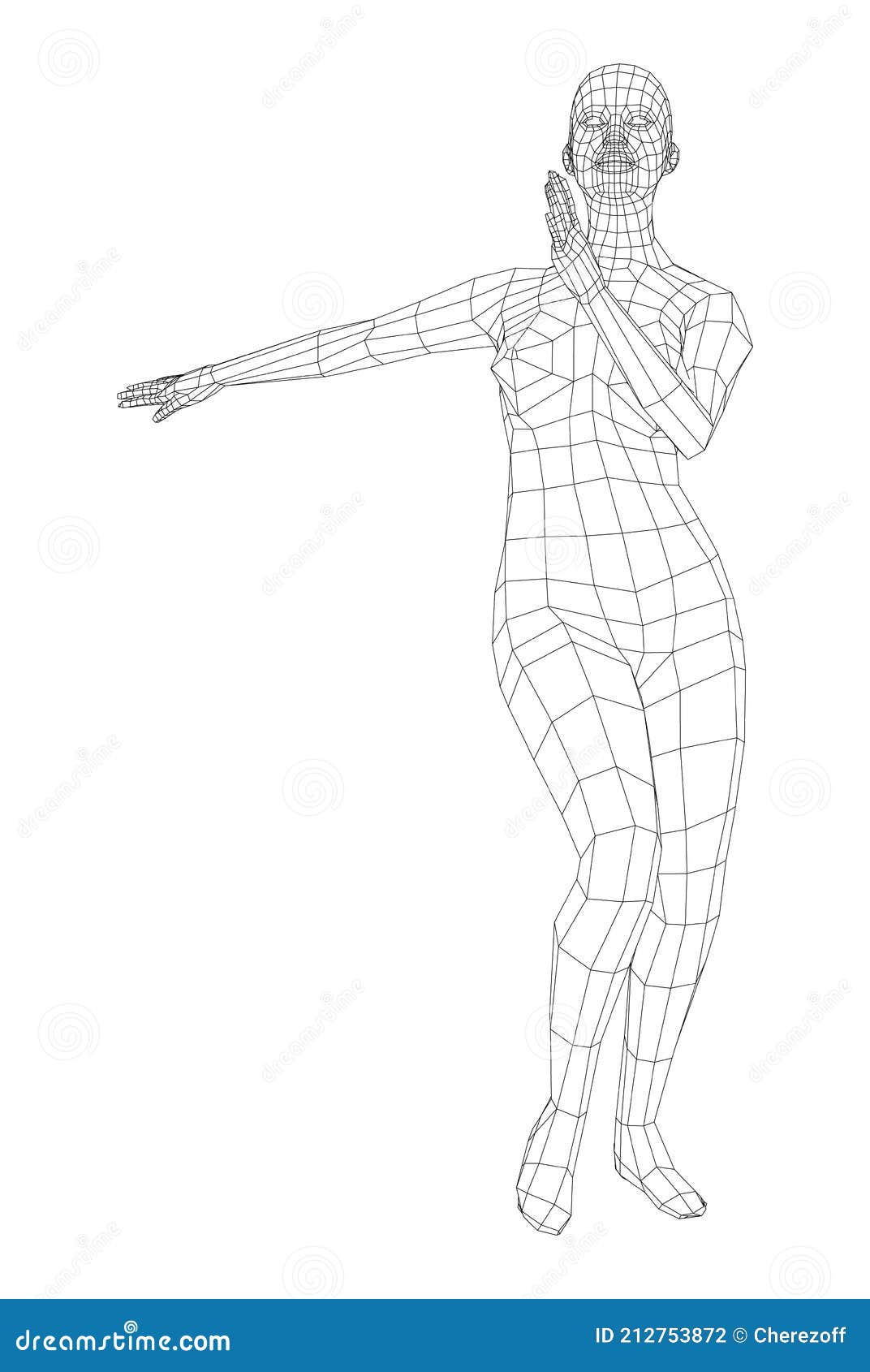 Wireframe Ballerina in Dance Pose. Vector Stock Vector - Illustration ...