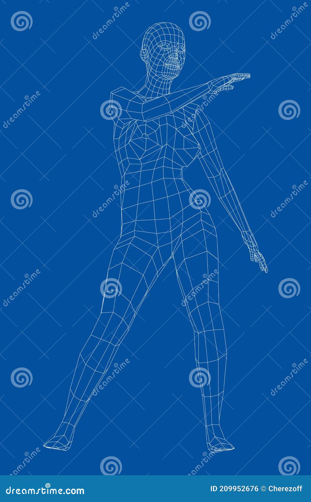 Wireframe Ballerina in Dance Pose. Vector Stock Vector - Illustration ...