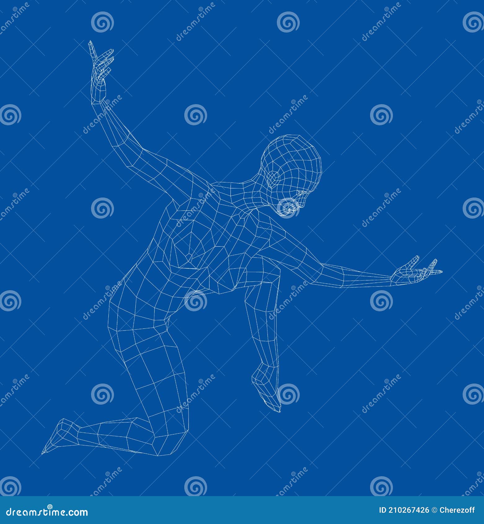 Wireframe Ballerina in Dance Pose. Vector Stock Vector - Illustration ...