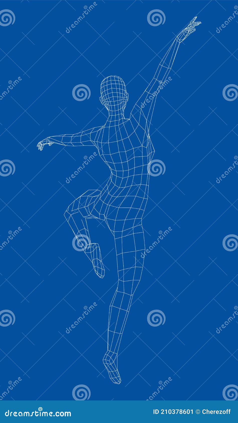 Wireframe Ballerina in Dance Pose. Vector Stock Vector - Illustration ...