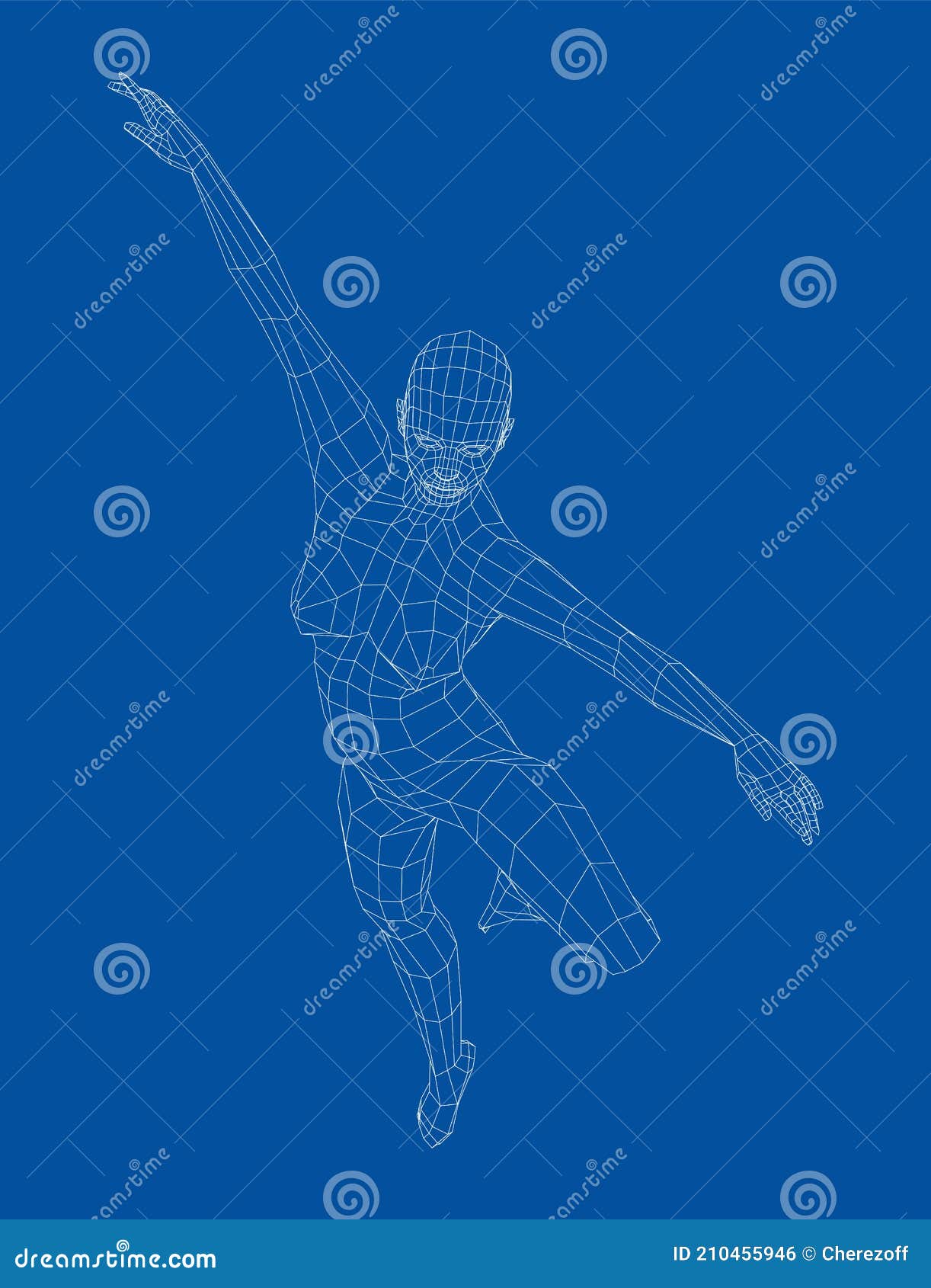 Wireframe Ballerina in Dance Pose. Vector Stock Vector - Illustration ...
