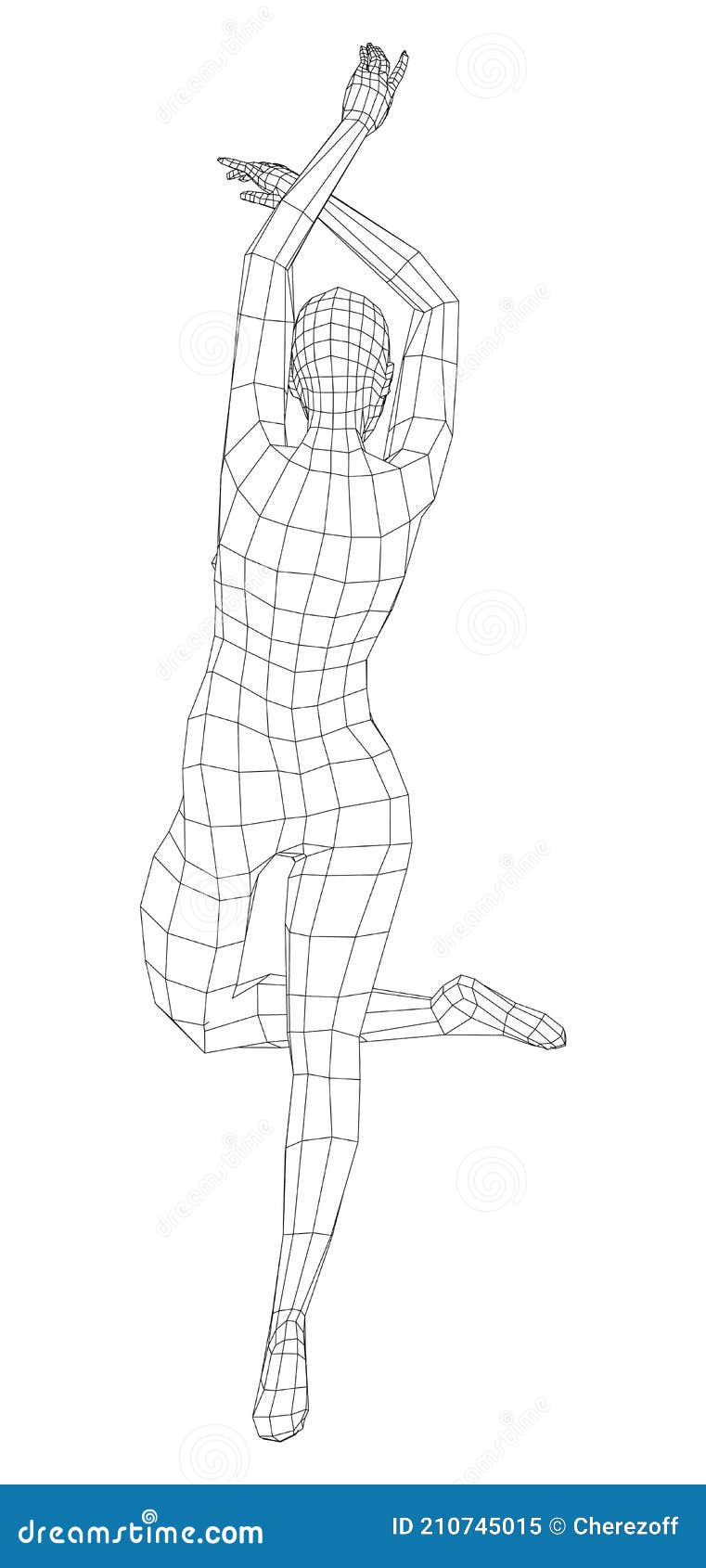 Wireframe Ballerina in Dance Pose. Vector Stock Vector - Illustration ...