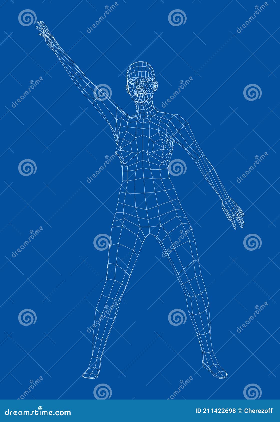 Wireframe Ballerina in Dance Pose. Vector Stock Vector - Illustration ...