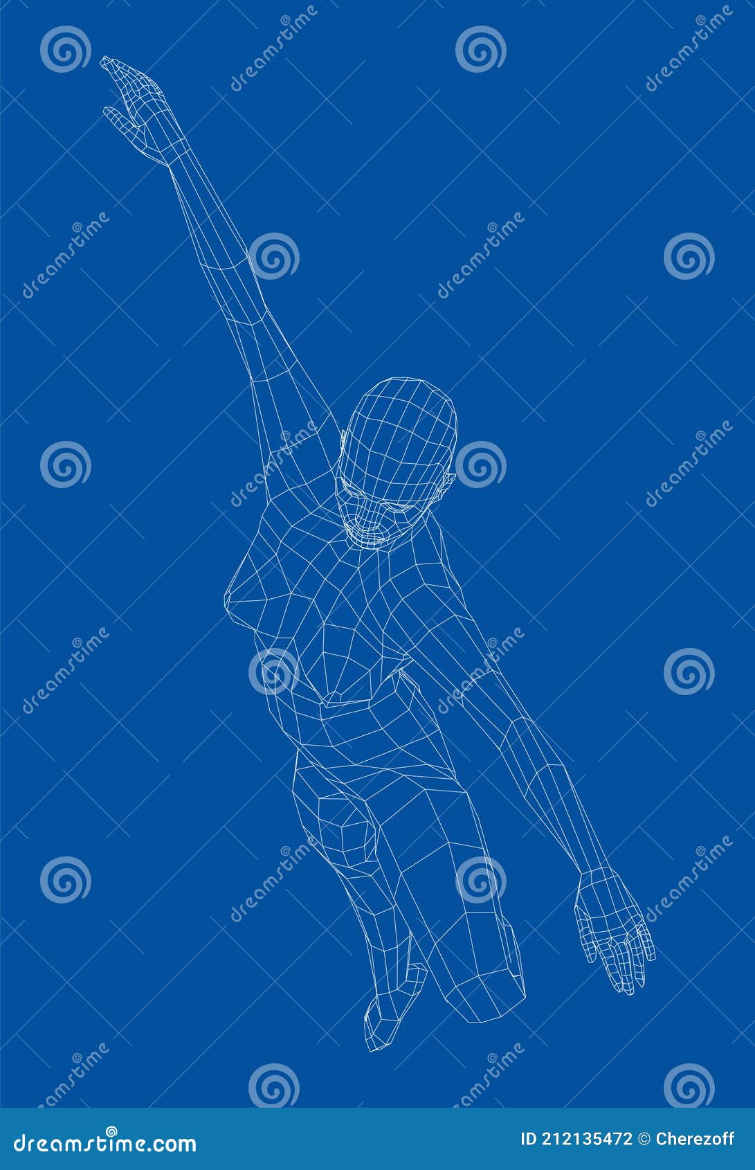 Wireframe Ballerina in Dance Pose. Vector Stock Vector - Illustration ...