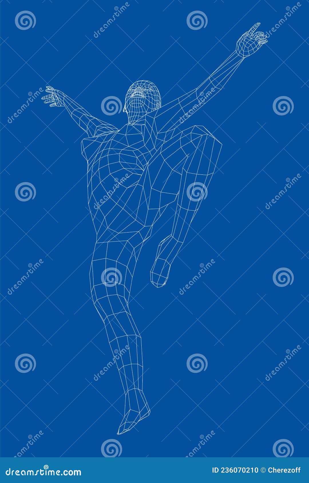 Wireframe Ballerina in Dance Pose Stock Illustration - Illustration of ...