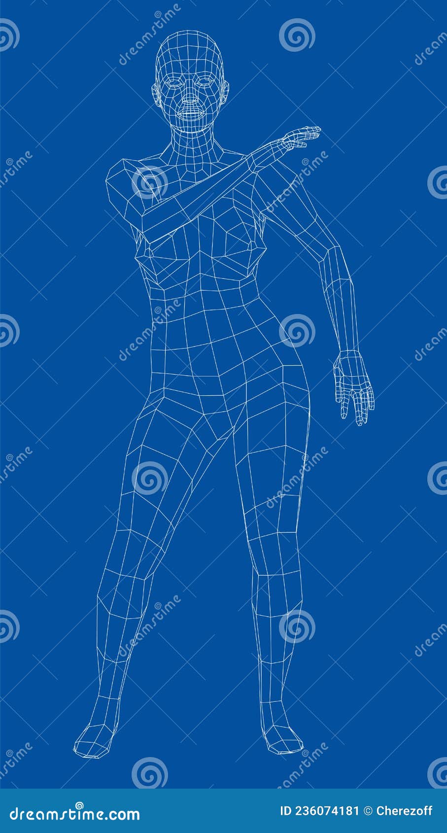 Wireframe Ballerina in Dance Pose Stock Illustration - Illustration of ...