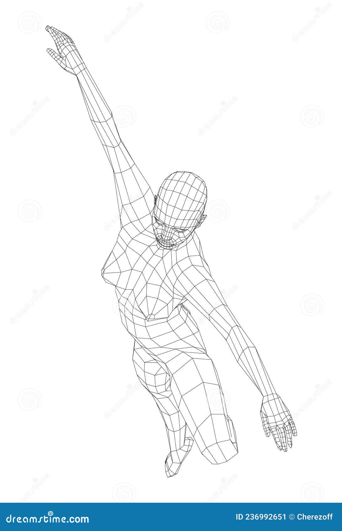 Wireframe Ballerina in Dance Pose Stock Illustration - Illustration of ...