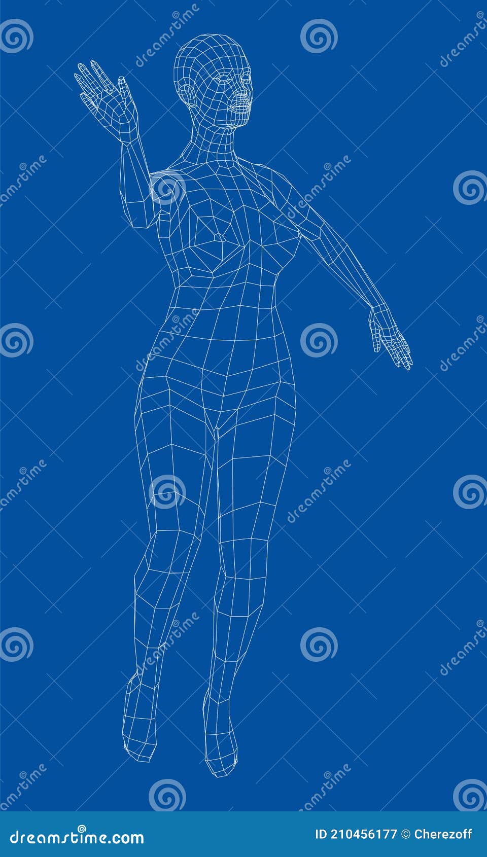 Wireframe Ballerina in Dance Pose. Vector Stock Vector - Illustration ...