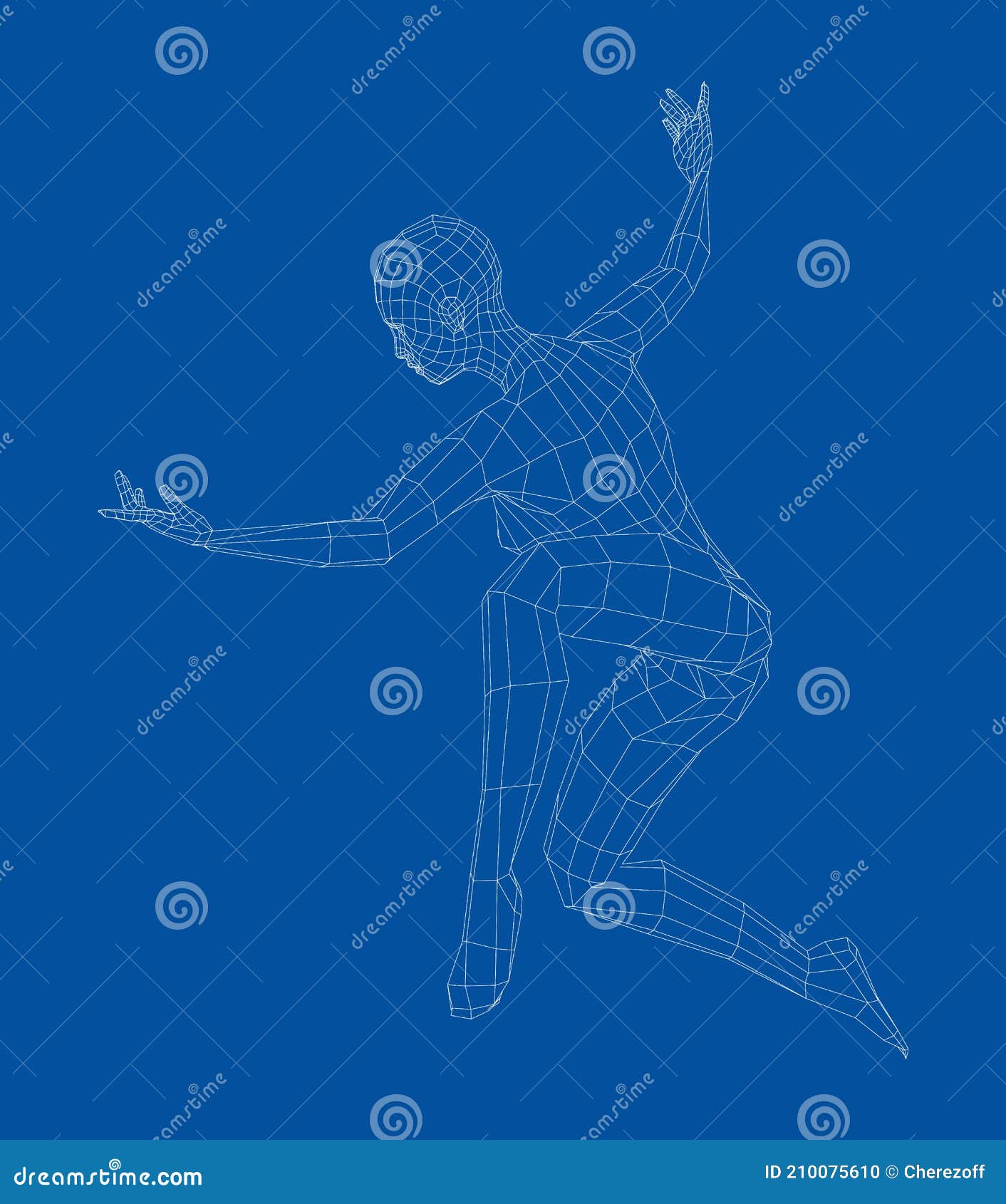 Wireframe Ballerina in Dance Pose. Vector Stock Vector - Illustration ...
