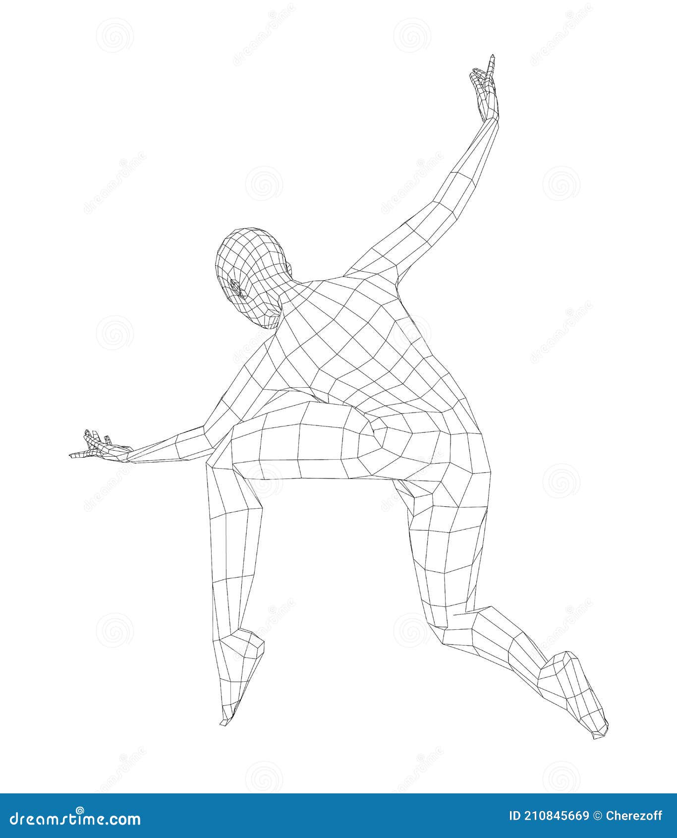 Wireframe Ballerina in Dance Pose. Vector Stock Vector - Illustration ...