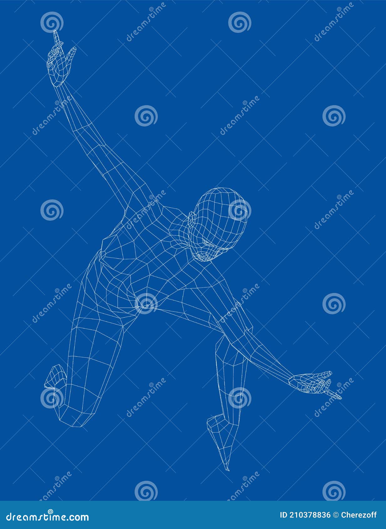 Wireframe Ballerina in Dance Pose. Vector Stock Vector - Illustration ...