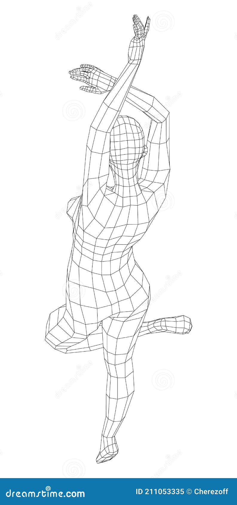 Wireframe Ballerina in Dance Pose. Vector Stock Vector - Illustration ...