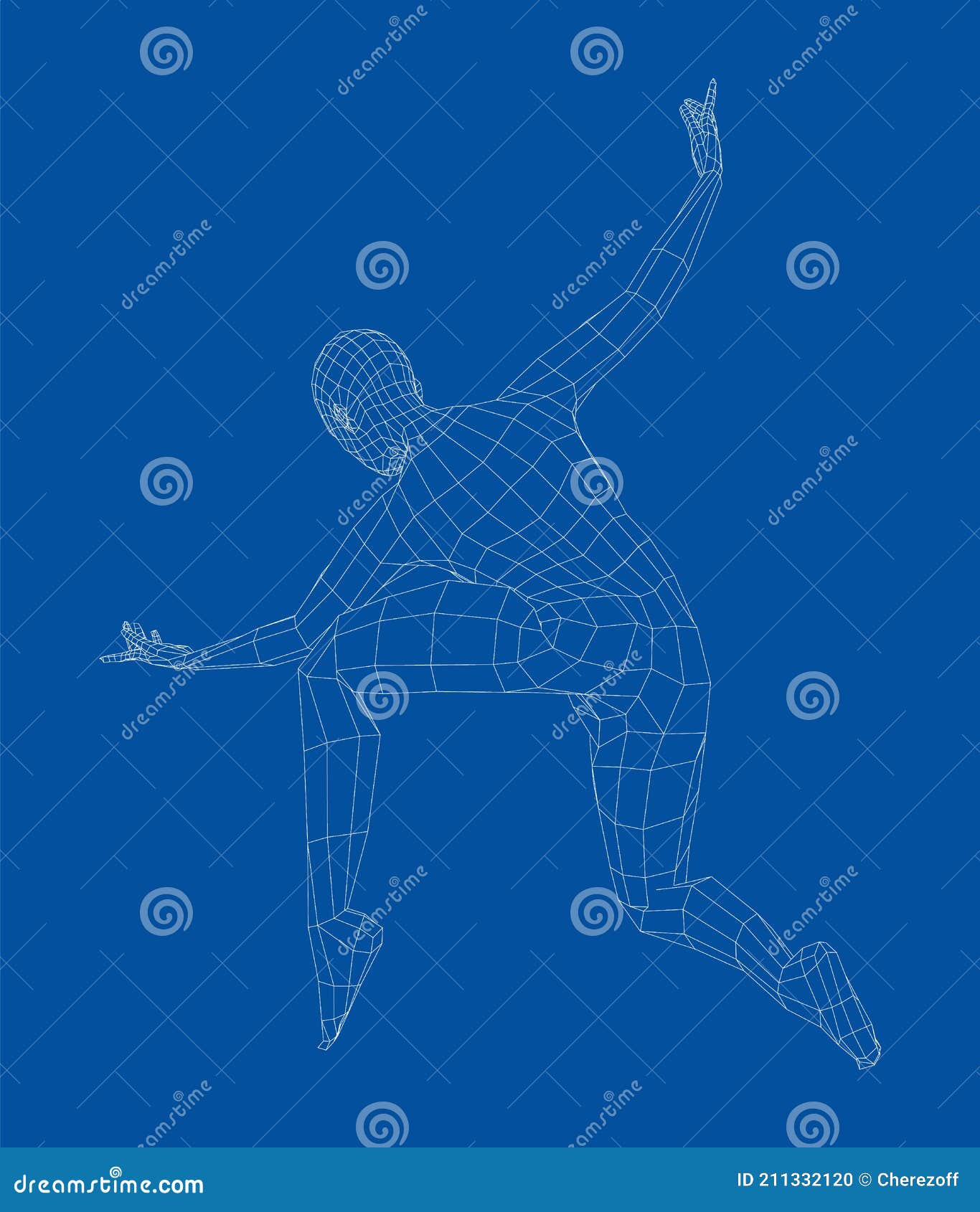 Wireframe Ballerina in Dance Pose. Vector Stock Vector - Illustration ...