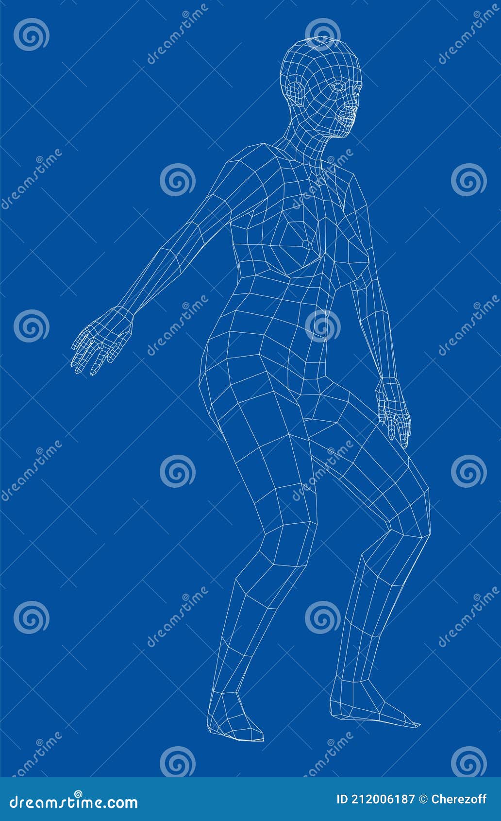 Wireframe Ballerina in Dance Pose. Vector Stock Vector - Illustration ...