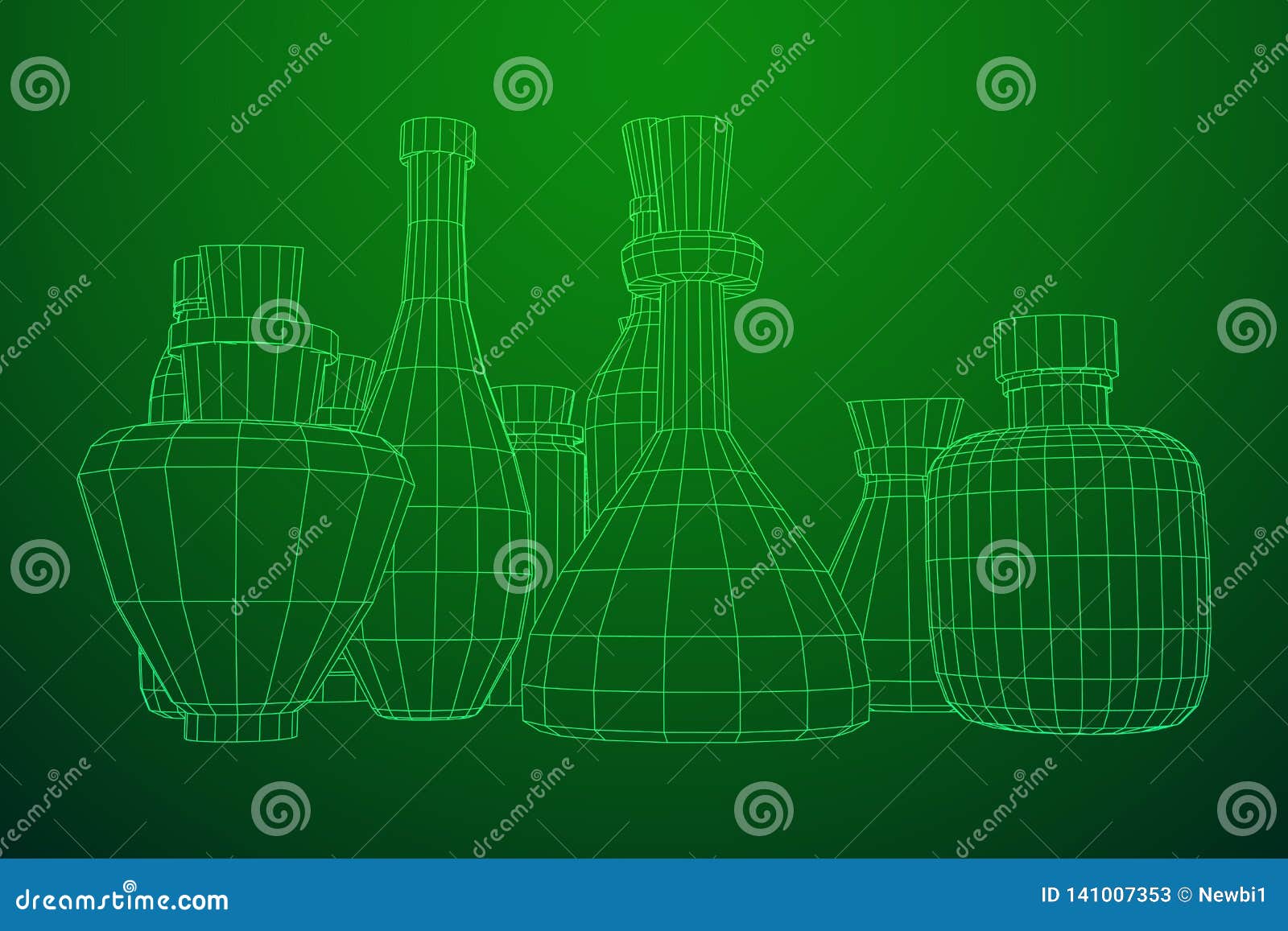 Wireframe bottles vector stock vector. Illustration of aligote - 141007353
