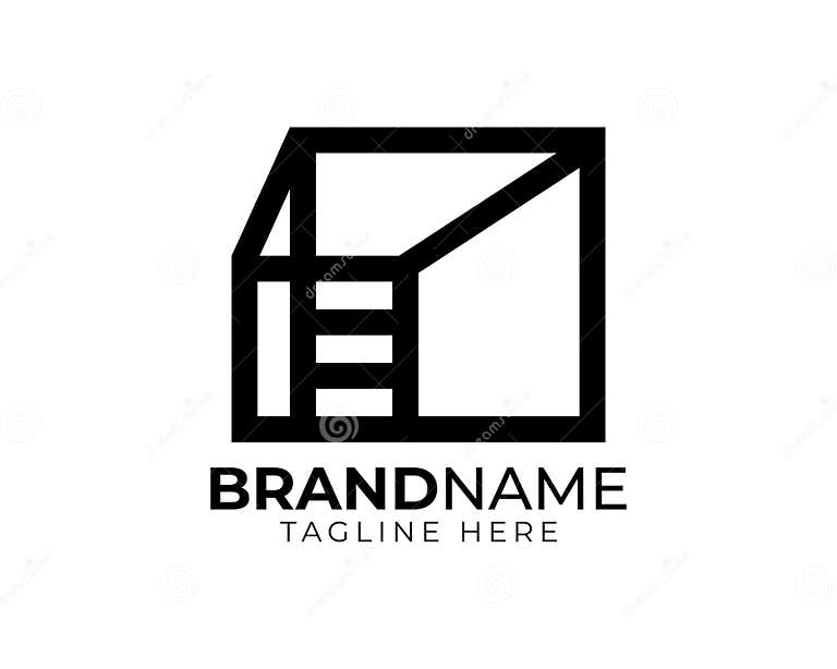 Wireframe Box Transformation As Architecture Structure Logo Design ...