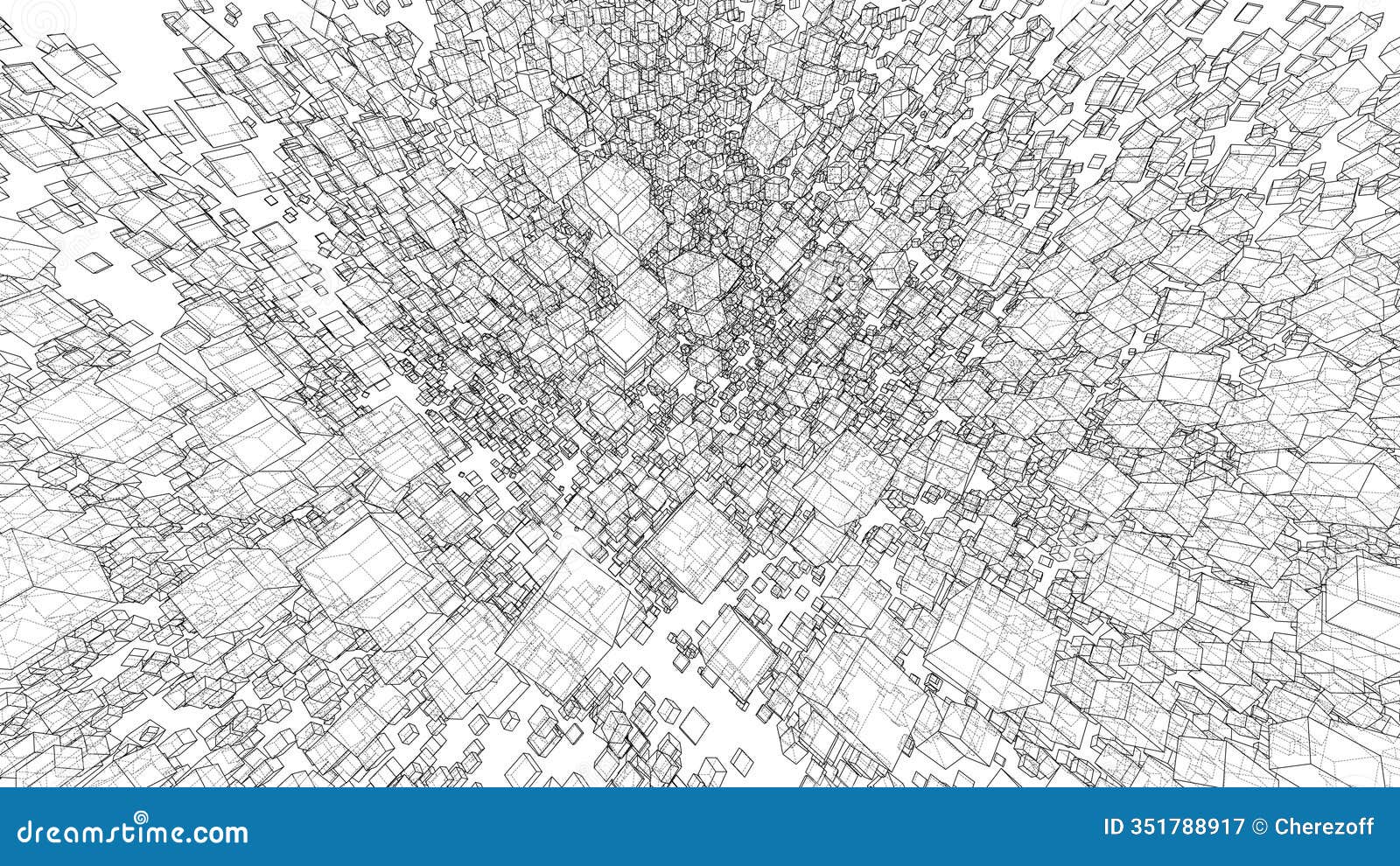 Wireframe Boxes. Sketch Style Stock Illustration - Illustration of ...