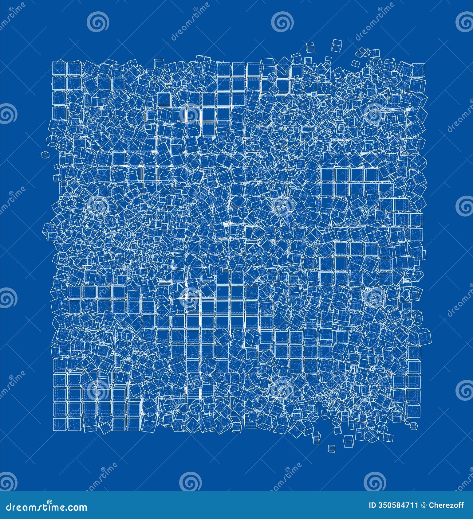 Wireframe Boxes. Sketch Style Stock Illustration - Illustration of ...