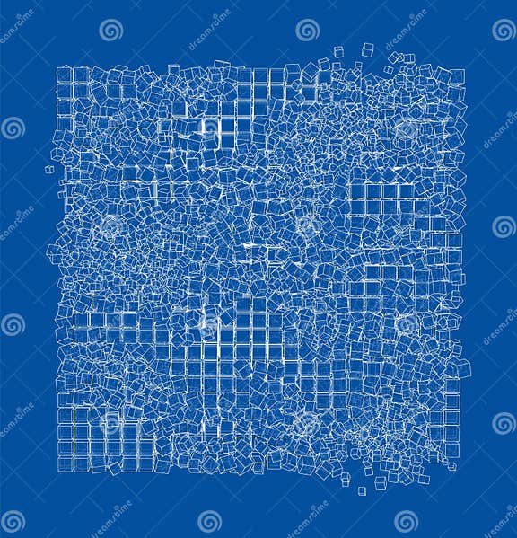 Wireframe Boxes. Sketch Style Stock Illustration - Illustration of ...