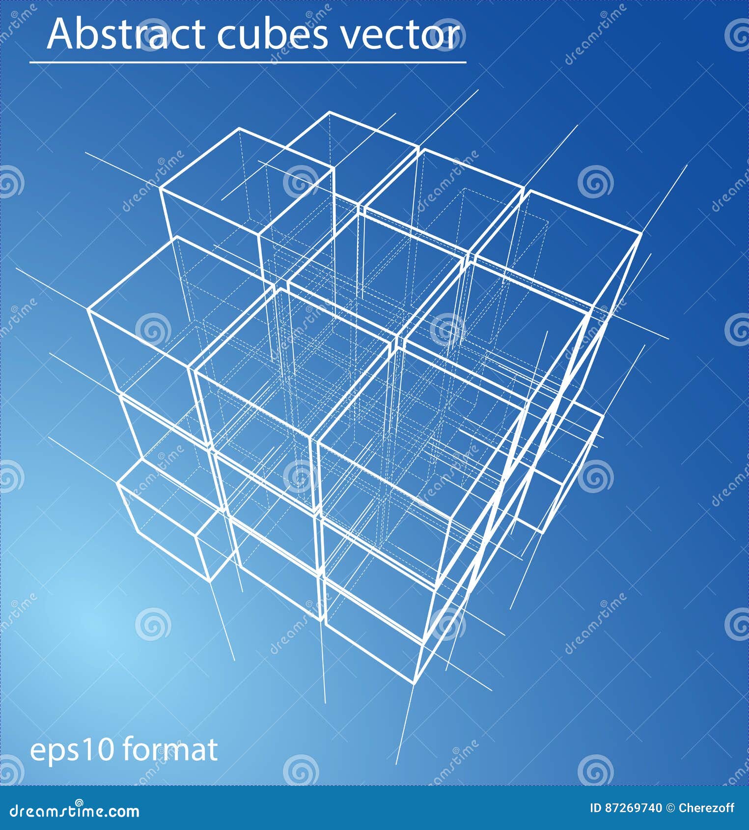 Wireframe Boxes. Vector Illustration EPS10 Stock Vector - Illustration ...