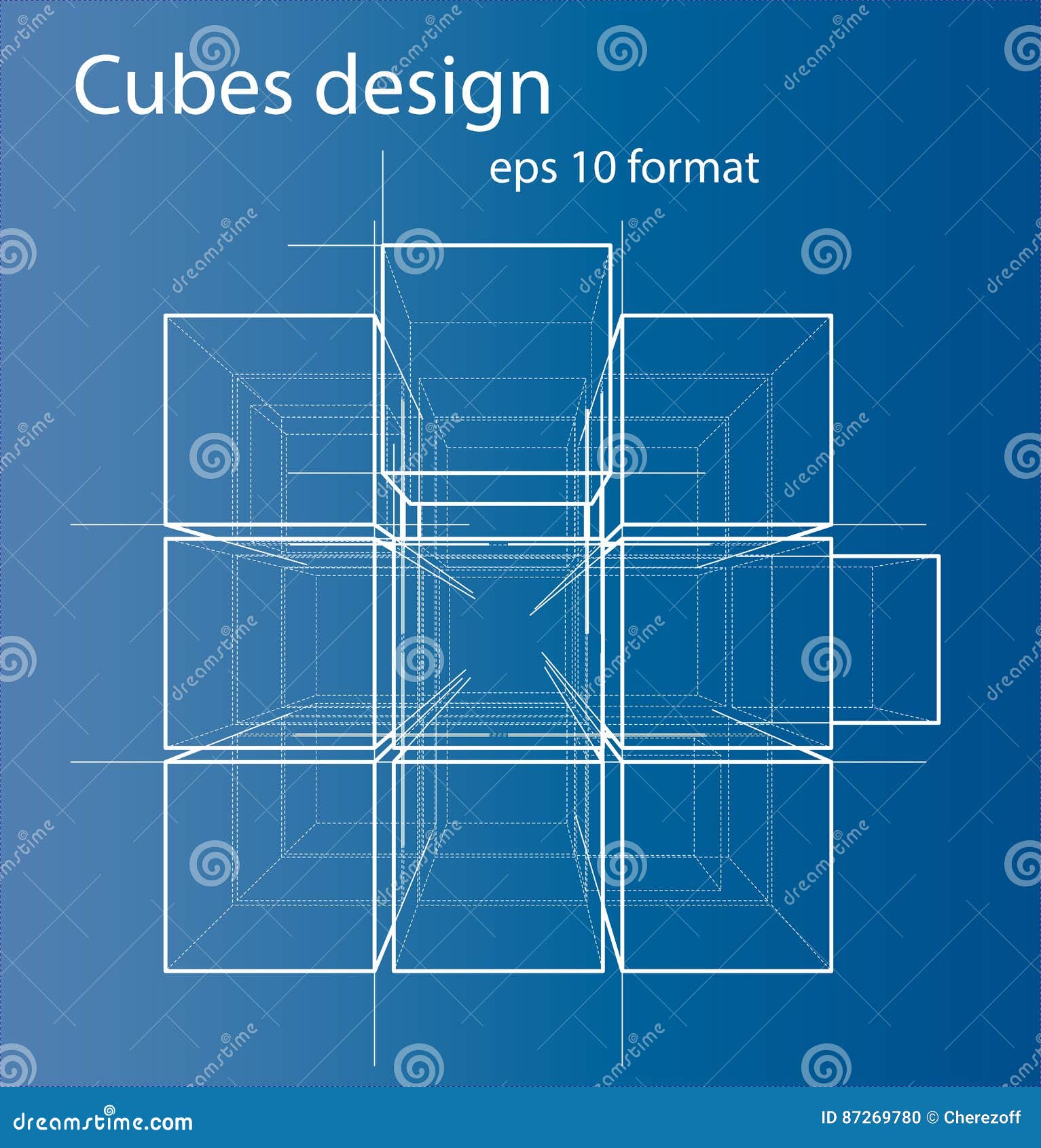 Wireframe Boxes. Vector Illustration EPS10 Stock Vector - Illustration ...