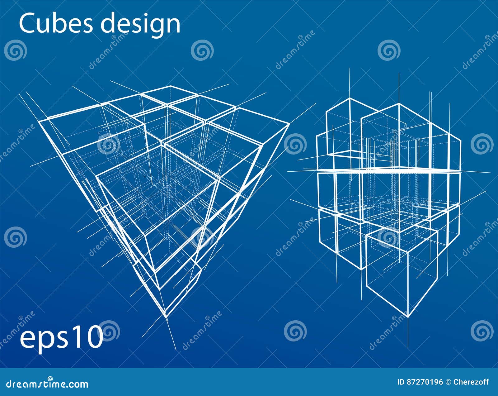 Wireframe Boxes. Vector Illustration EPS10 Stock Vector - Illustration ...