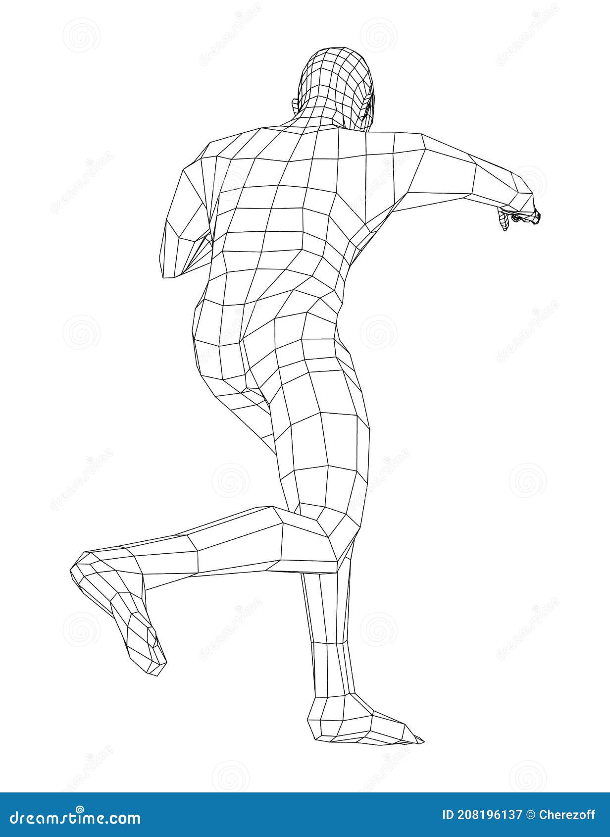 Wireframe Boxing Man. Vector Stock Vector - Illustration of muscle ...